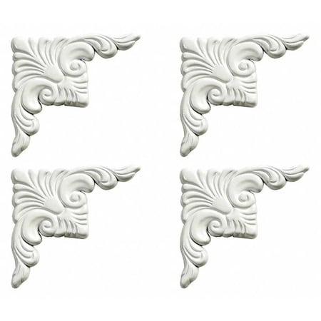 Mirredge Corner Plates, 3 1/2 in L, 3 1/2 in W, 1/4 in H, Dove White ...