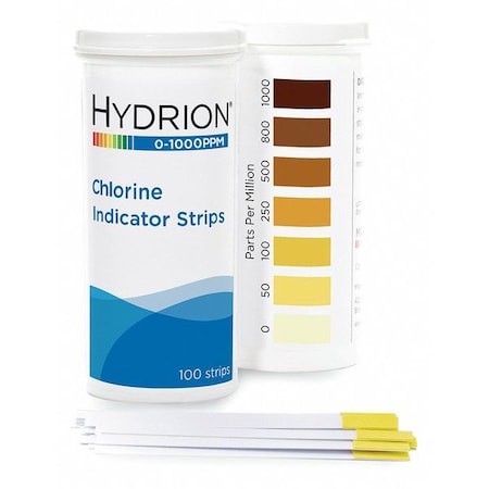 Hydrion Test Strips, Detects Free Chlorine, 1/4" W CH-1000 | Zoro