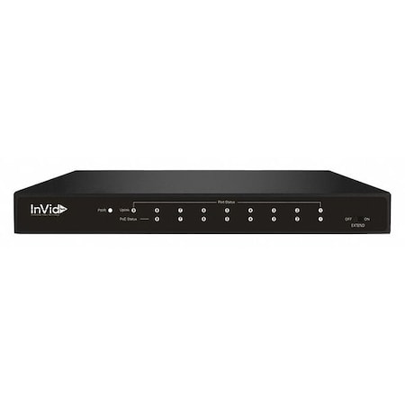 Invid Tech PoE Switch, 8 Camera Inputs, Metal VIS-LRPOE8-1 | Zoro