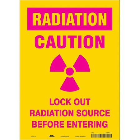 Condor Radiation Safety Sign, 14 in H, 10 in W, Vinyl, Vertical ...