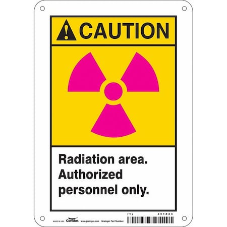 Condor Radiation Safety Sign, 10 in H, 7 in W, Polyethylene, Horizontal ...