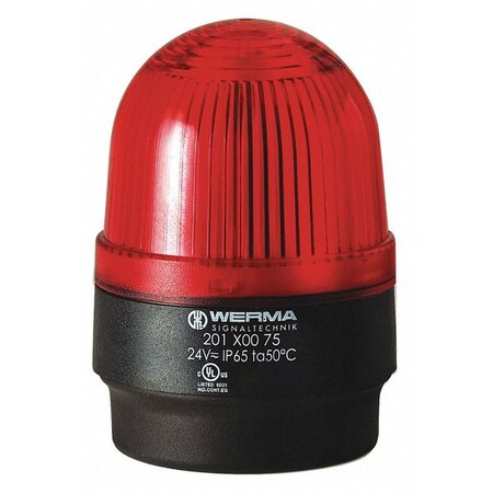 Werma Warning Light, Red, LED, 24V AC/DC, Not Applicable FPM, 2 9/32 in ...