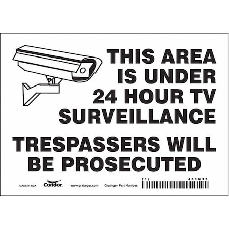 Condor Security Sign, 5 in H, 7 in W, Vinyl, Horizontal Rectangle ...