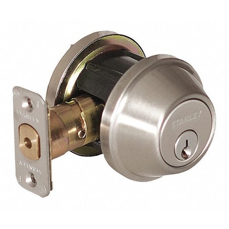 Stanley Security Deadbolt Locks, 2 Grade, Cylindrical, Zinc ...