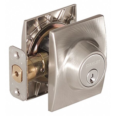 Stanley Security Deadbolt Locks, 2 Grade, Cylindrical, Zinc ...