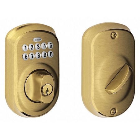 Schlage Residential Push Button Lockset, Deadbolt Handle BE365 PLY 609 | Zoro
