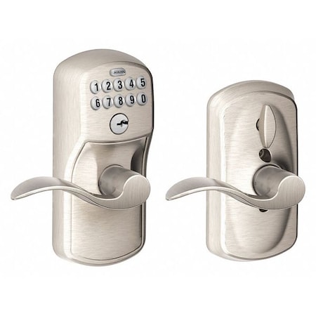 Schlage Residential Electronic Lock, Lever, Satin Nickel FE595 ...