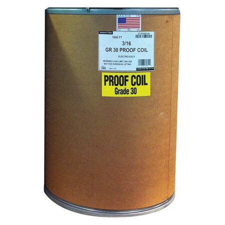 Laclede Chain, Grade 30, 1/4 Size, 141 ft., 1300 lb. 2119-601-04 | Zoro