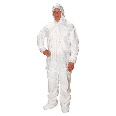 Alpha Pro Tech Hooded Disposable Coveralls, XL, 25 , White, Microporous ...