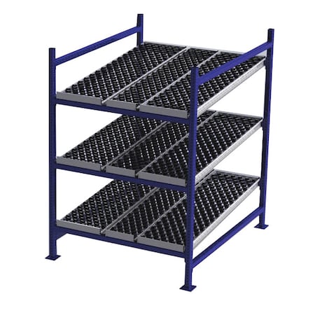 Unex Flow Cell Starter Gravity Flow Rack, 60 in D, 48 in W, 3 Shelves ...
