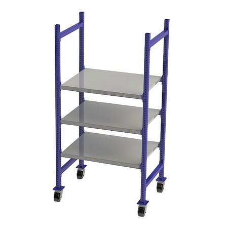 Unex Flow Cell Mobile Gravity Flow Rack, 28 in D, 36 in W, 3 Shelves ...