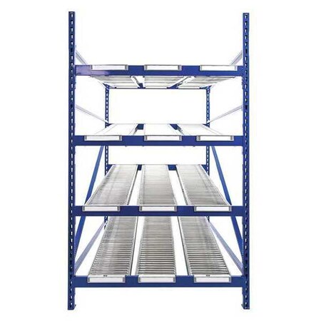 Unex Roller Rack Starter Gravity Flow Rack, 96 in D, 48 in W, 4 Shelves ...