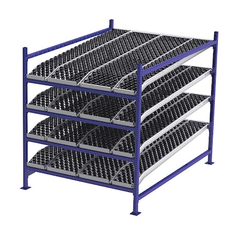 Unex Flow Cell Starter Gravity Flow Rack, 84 in D, 60 in W, 4 Shelves ...