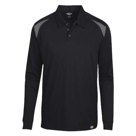 Dickies Men's Long Sleeve Shirt, Polyester, Pullover, Black/Gray, M ...