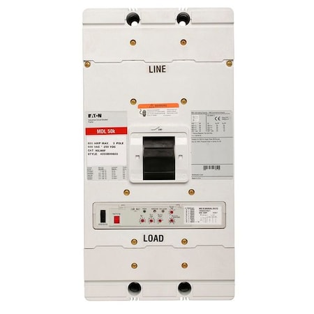 EATON 800A, 3 pole Molded Case Circuit Breaker, MDL, 600V AC, - MDL3800