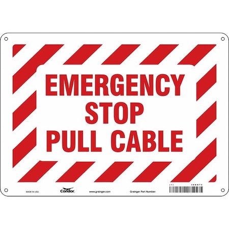 Condor EMERGENCY STOP PULL CABLE, 14 in W x 10 in H, Horizontal ...