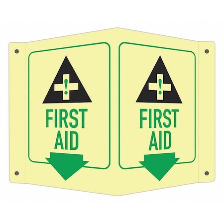 Lyle First Aid (w Sym & Down Arrow), 7 1/2 in W x 6 in H, V-Shape ...