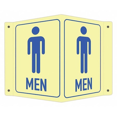 Lyle Men (w Sym), 7 1/2 in W x 6 in H, V-Shape Projection, Aluminum ...