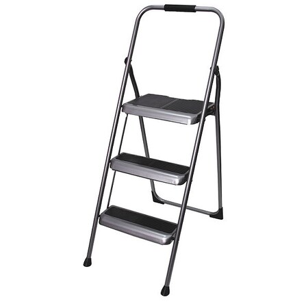 Werner 3 Steps, Folding Steel Step Stand, 200 lb. Load Capacity, Silver ...