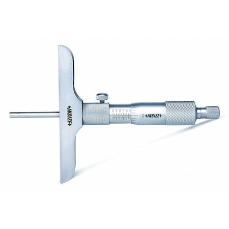 Insize Depth Micrometer, 4" L Base, Flat Anvil 3240-6 | Zoro