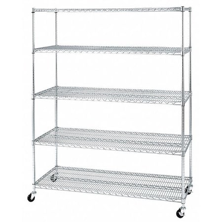 Seville Classics Wire Shelving Unit, 24"D x 60"W x 72"H, 5 Shelves ...