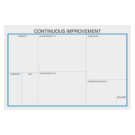 Visual Workplace Lean Tracking Board, Plastic, 48 in, 72 in, No Frame ...