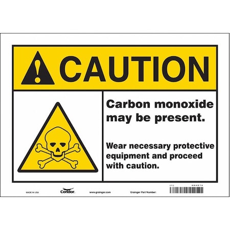 Condor Safety Sign, 10 in Height, 14 in Width, Vinyl, Horizontal ...