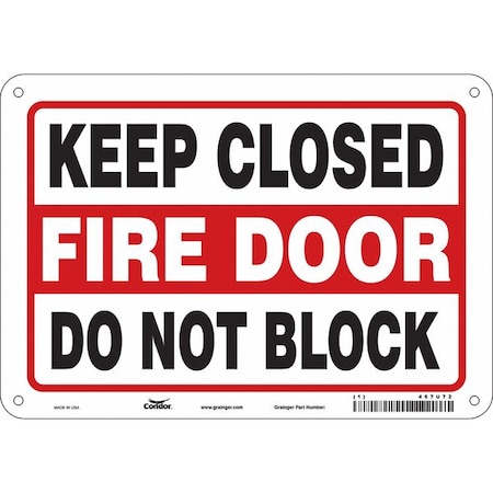 Condor Safety Sign Emergency Exit, Aluminum, 10 in W, 7 in H, Keep ...