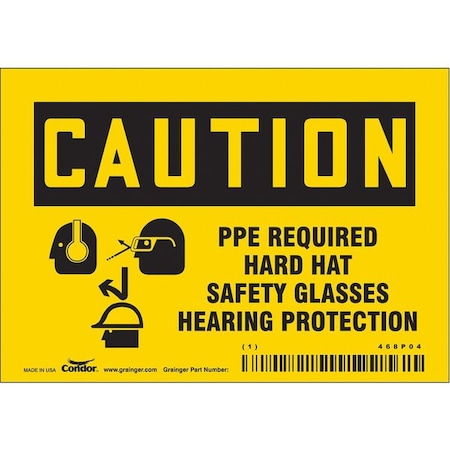 Condor Safety Sign, 3 1/2 in Height, 5 in Width, Vinyl, Horizontal ...