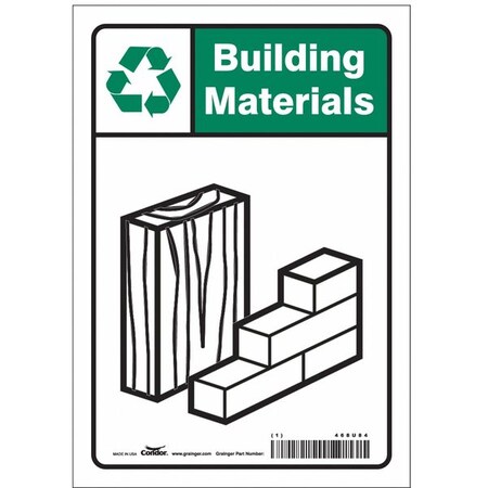 Condor Recycle Sign, Building Materials, 7 in W x 10 in H, Horizontal ...