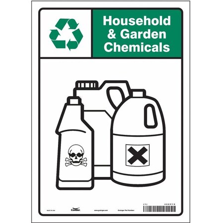 Condor Recycle Sign, Household & Garden Chemicals, 7 in x 10 in ...