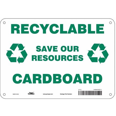 Condor Recyclable Save Our Resources Cardboard, 10 in W x 7 in H ...