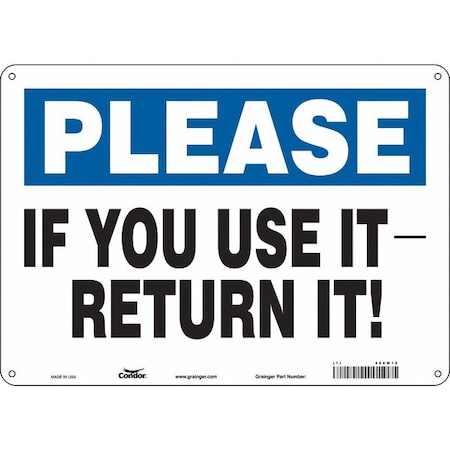 Condor IF YOU USE IT - RETURN IT!, 14 in W x 10 in H, Horizontal ...