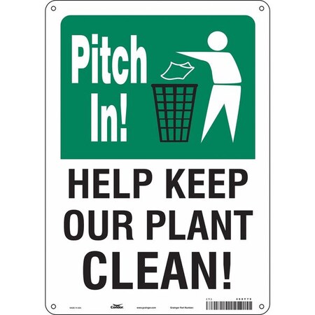 Condor HELP KEEP OUR PLANT CLEAN!, 10 in W x 14 in H, Vertical ...