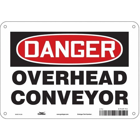 Condor Danger, OVERHEAD CONVEYOR, 10 in W x 7 in H, Vertical Rectangle ...