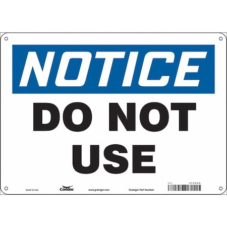 Condor Notice, DO NOT USE, 14 in W x 10 in H, Horizontal Rectangle ...
