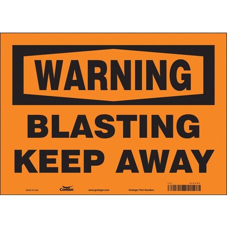 Condor Warning, BLASTING KEEP AWAY, 14 in W x 10 in H, Horizontal ...
