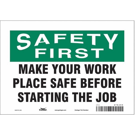 Condor Safety First, MAKE YOUR WORK PLACE SAFE BEFORE STARTING THE JOB ...