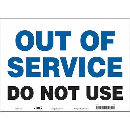 Out of Service Do Not Use Sign (14 in W 10 in H) Horizontal Rectangle ...