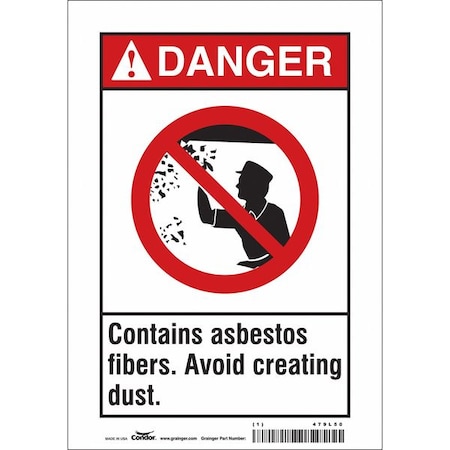 Condor Safety Sign, 10 in Height, 7 in Width, Vinyl, Horizontal ...