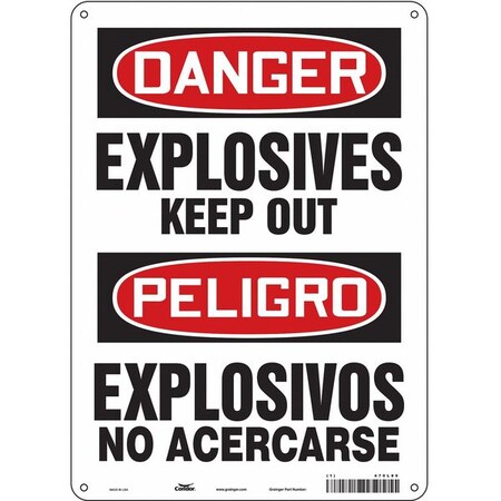 Condor Safety Sign, 14 in H, 10 in W, Polyethylene, Vertical Rectangle ...