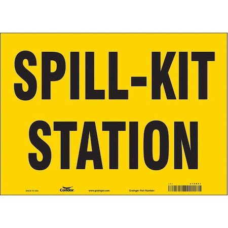 Spill Kit Station Sign (14 in W 10 in H) Horizontal Rectangle , Vinyl ...