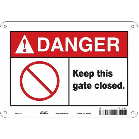 Condor Danger, Keep This Gate Closed, 10 in W x 7 in H, Vertical ...