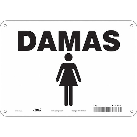 Condor Restroom Sign, 7 in Height, 10 in Width, Aluminum, Vertical ...