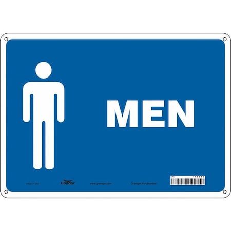 Condor Restroom Sign, MEN, 14 in W x 10 in H, Horizontal Rectangle ...