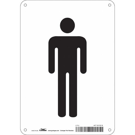 Condor Restroom Sign, (MEN), 7 in W x 10 in H, Horizontal Rectangle ...