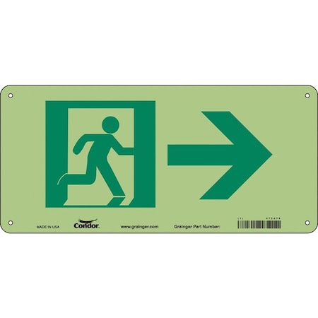 Condor Exit Sign, Plastic, 15" W, 7" H, (Emergency Exit Symbol), White ...