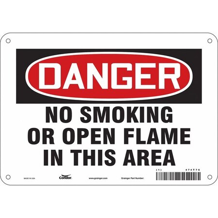 Condor Danger, NO SMOKING OR OPEN FLAME IN THIS AREA, 10 in W x 7 in H ...