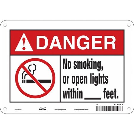 Condor Safety Sign, 7" H, 10" W, Polyethylene, Vertical Rectangle ...