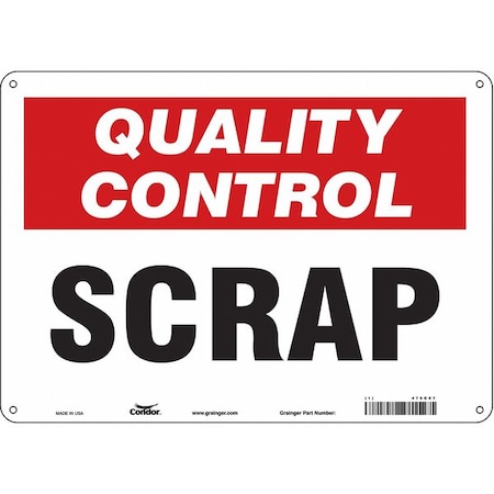 Quality Control Scrap Sign (14 in W 10 in H) Horizontal Rectangle ...